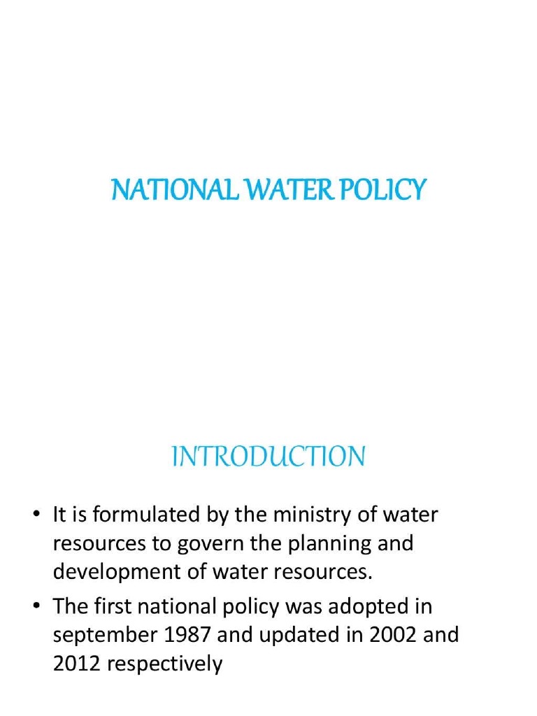 National Water Policy | PDF