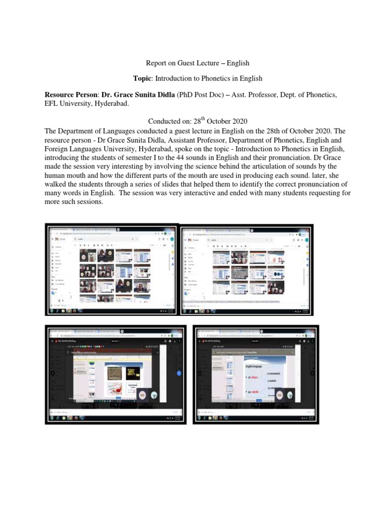 Guest Lectures Report Writing | PDF | English Language | Lecture