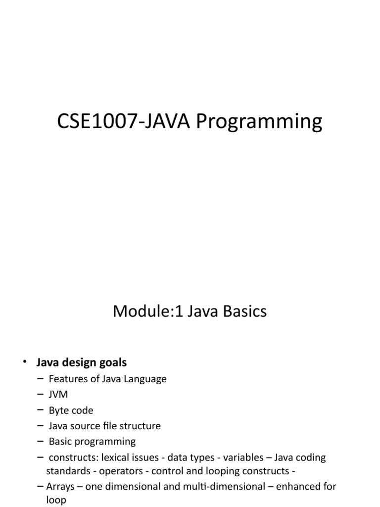 Java Programming Basics Pdf Java Programming Language Array
