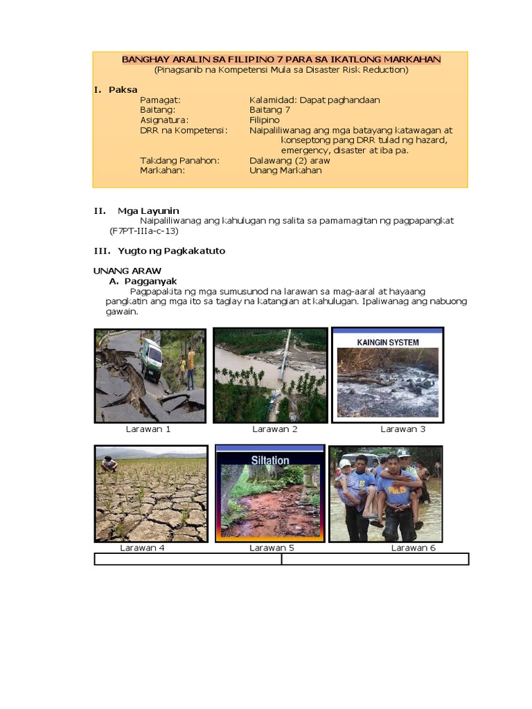 Banghay Aralin Sa Filipino 7 para Sa Ikatlong Markahan | PDF