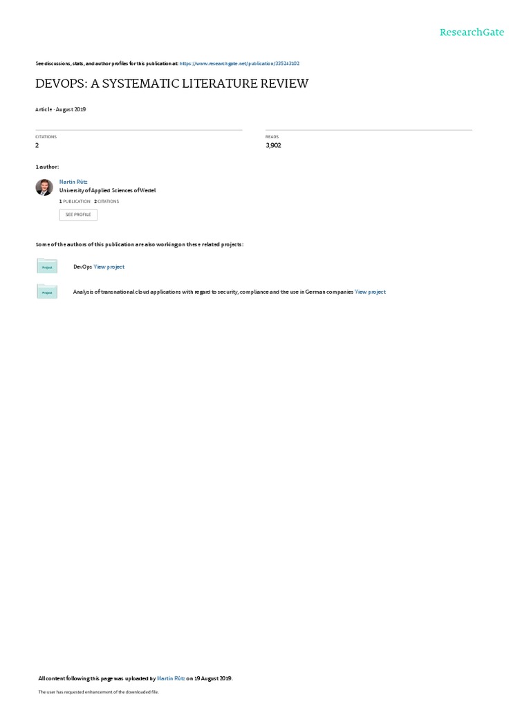 Systematic Literature Review DevOps | PDF | Cloud Computing | Software ... Systematic Literature Review DevOps | PDF | Cloud Computing | Software ...