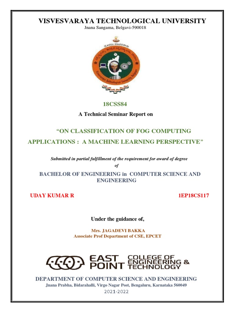 Visvesvaraya Technological University: A Technical Seminar Report On ...