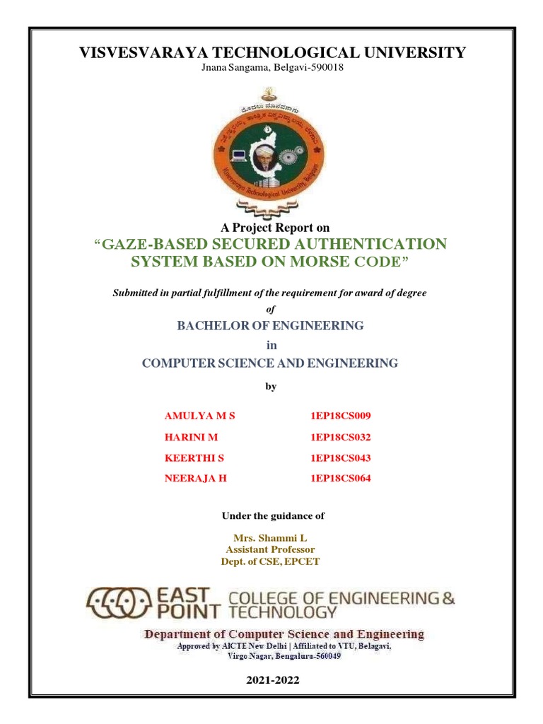 Gaze-Based Secured Authentication System Based On Morse Code-Report ... Gaze-Based Secured Authentication System Based On Morse Code-Report ...
