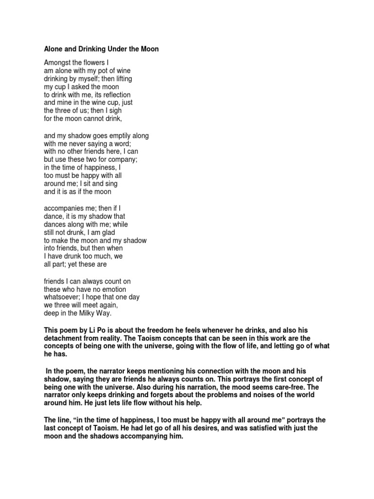 Li Bai's Moonlit Drinking Reflection | PDF
