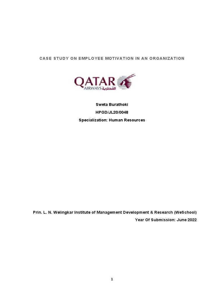Case Study On Employee Motivation in An Organisation | PDF ...