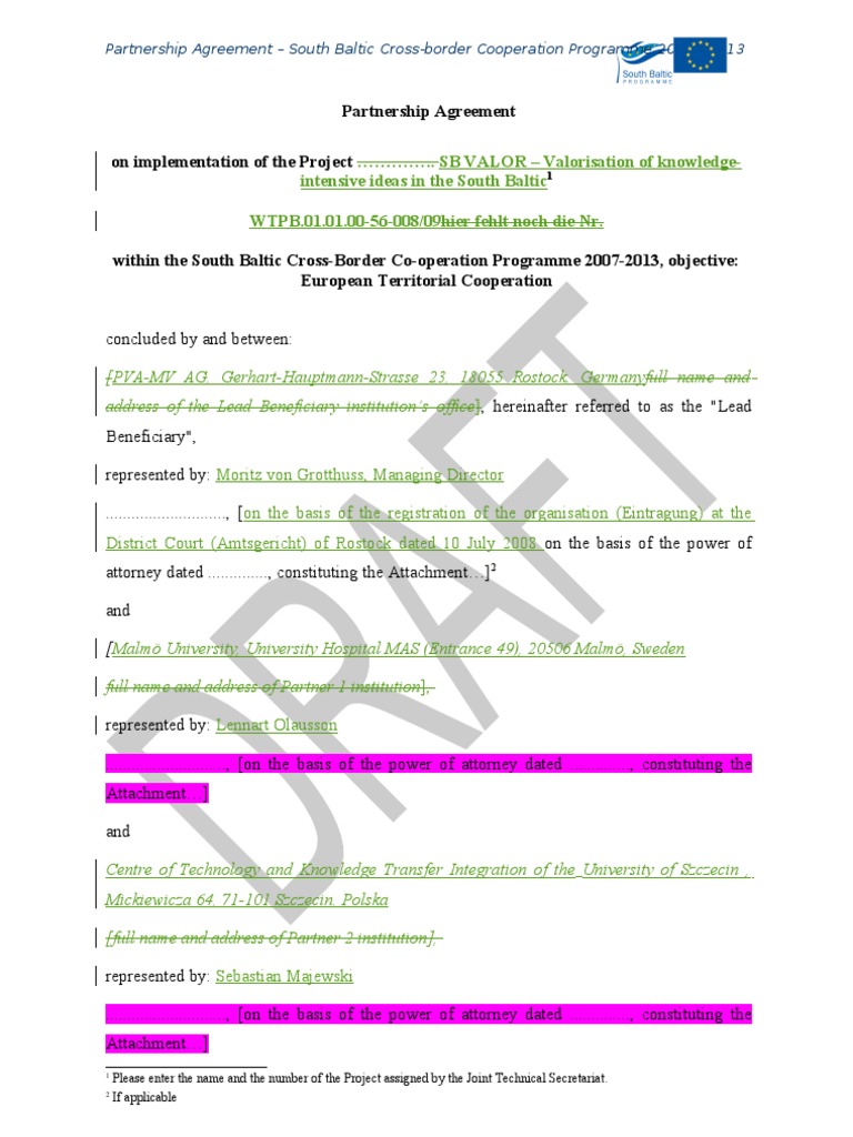 SBP Sample Partnership Agreement 2009-06-24 KAP 4 | PDF | Partnership ...