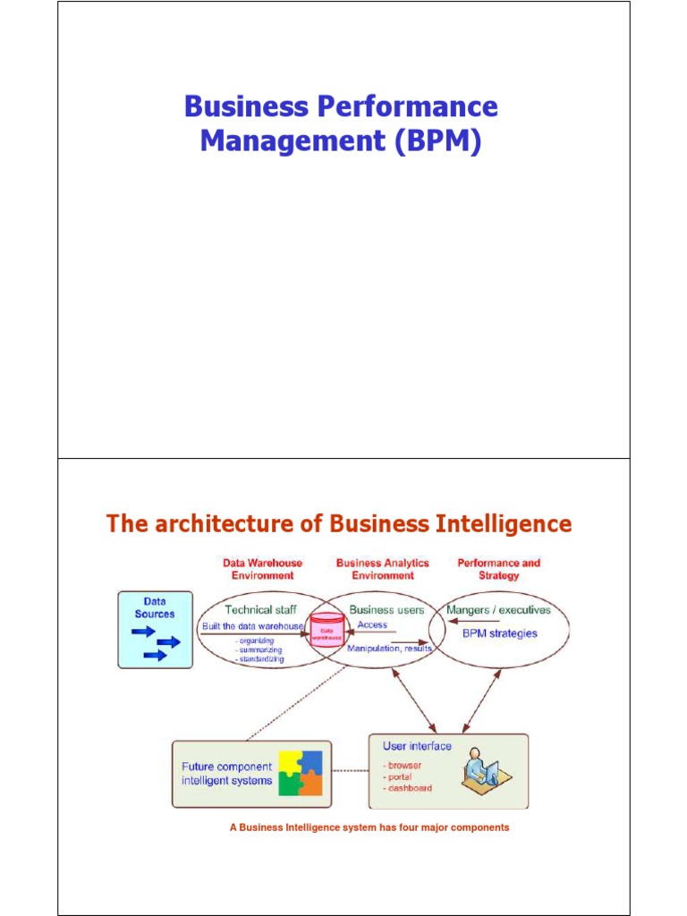 Business Performance Management (BPM) : The Architecture of Business ...