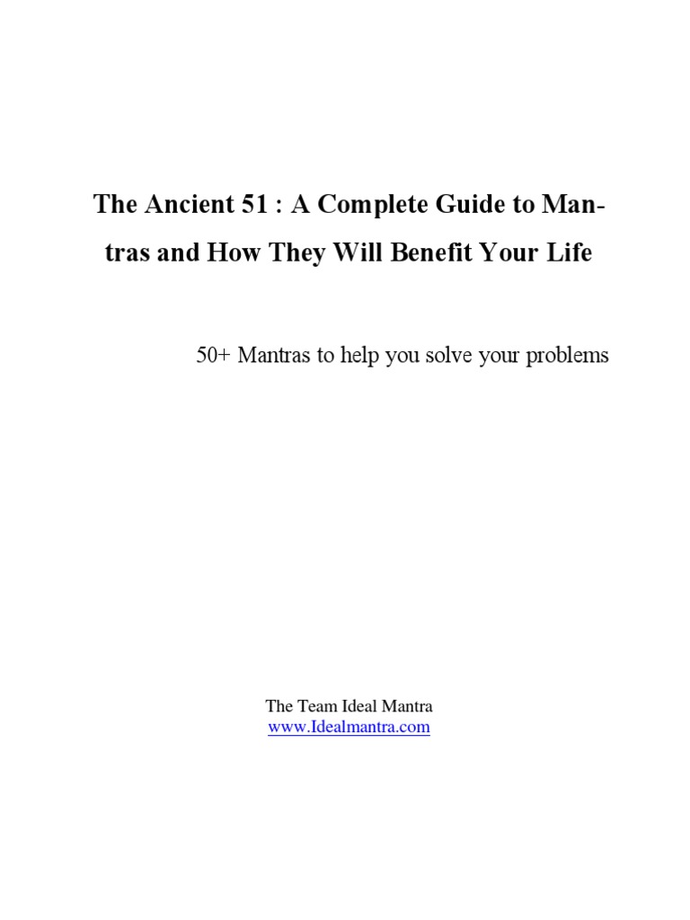 The Ancient 51: A Complete Guide To Man-Tras and How They Will Benefit ...