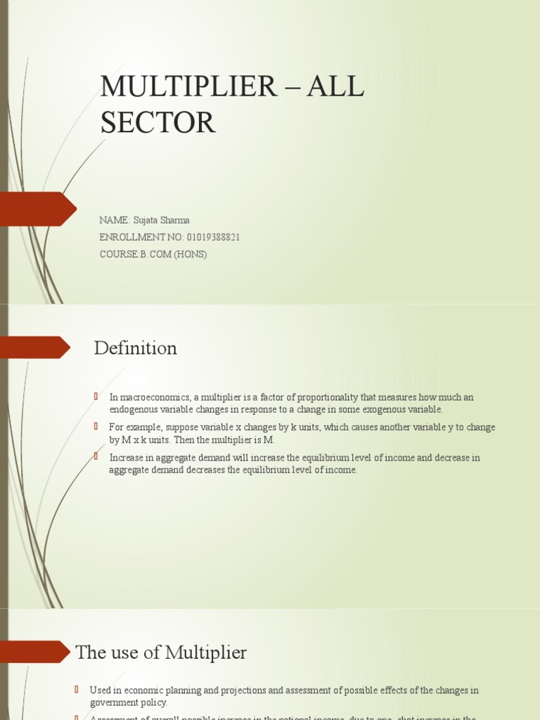 Multiplier - All Sector | PDF | Multiplier (Economics) | Fiscal Multiplier