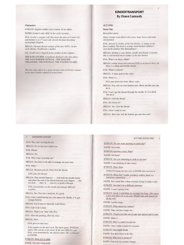 Kindertransport Script | PDF