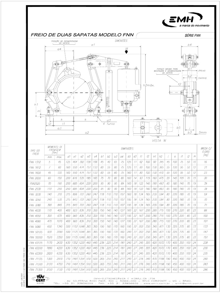 Sistemas de Freio EMH-FNN | PDF
