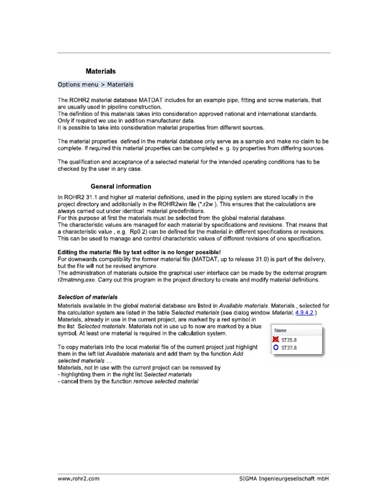 Material Editing - Modification - Rohr2 | PDF