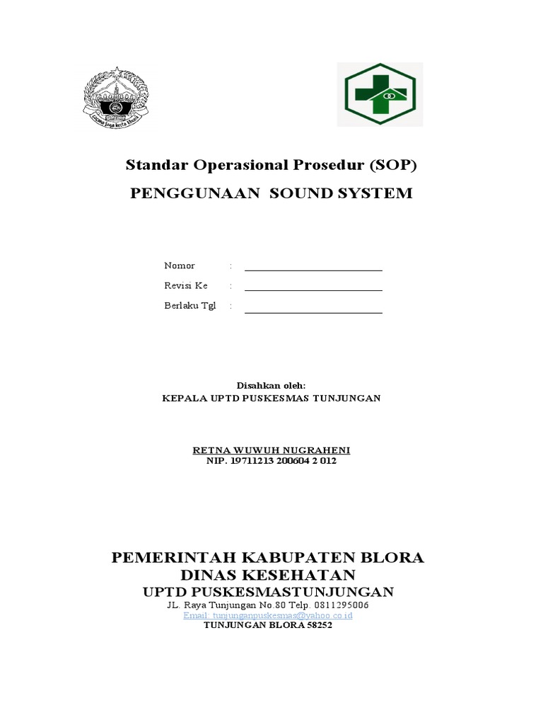 SOP PEnggunaan SOUND SYSTEM | PDF