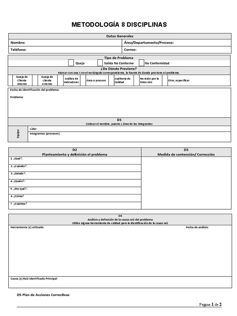 Metodología 8D S | PDF | Business | Informática
