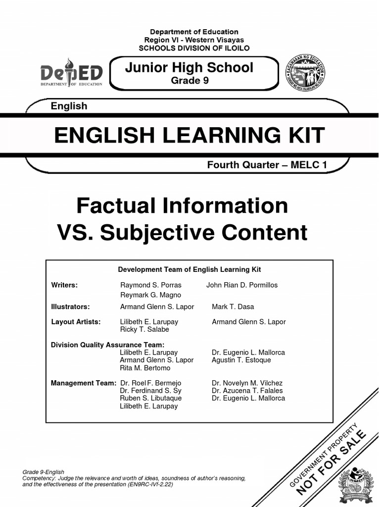 English Learning Kit: Junior High School | PDF | Bias | Idea