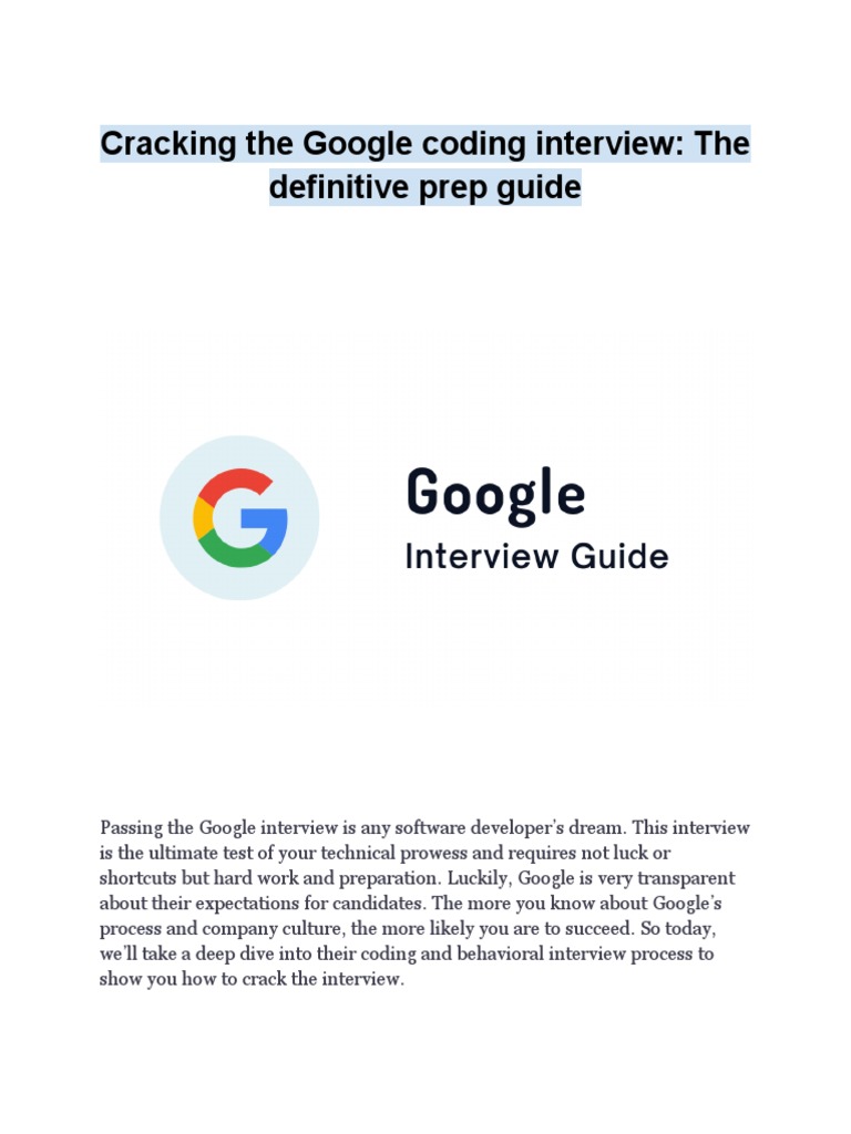 How To Prepare For Your SDE Interview at Google | PDF | Array Data Structure | Computer Programming