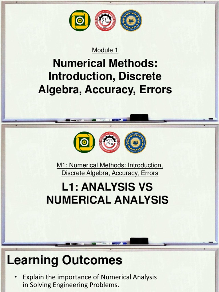 M1: Numerical Methods Intro Discrete Algebra Accuracy Errors | PDF | Numerical Analysis | Equations