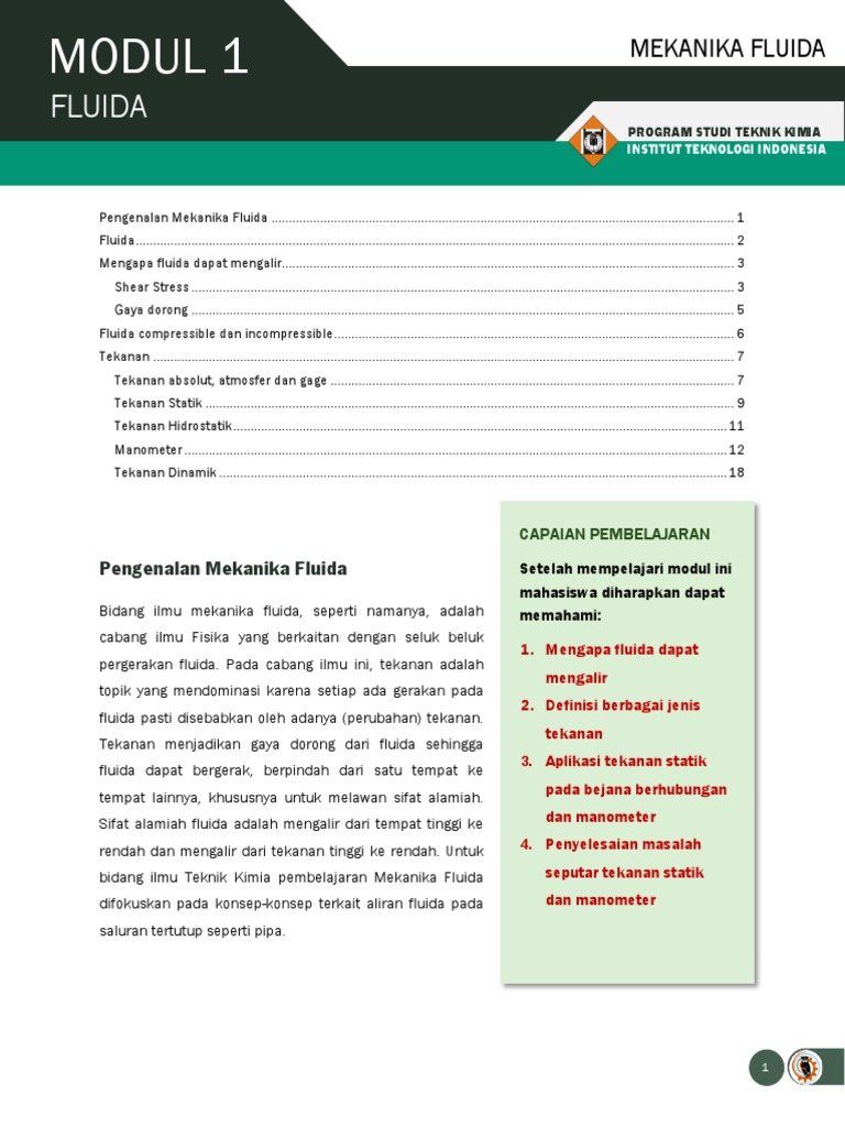 Modul 1 - MekFlu - Fluida | PDF
