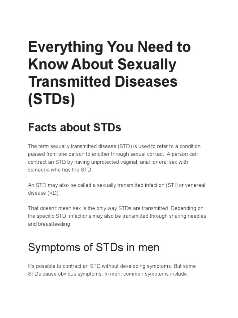 Everything You Need To Know About Sexually Transmitted Diseases (STDS ...