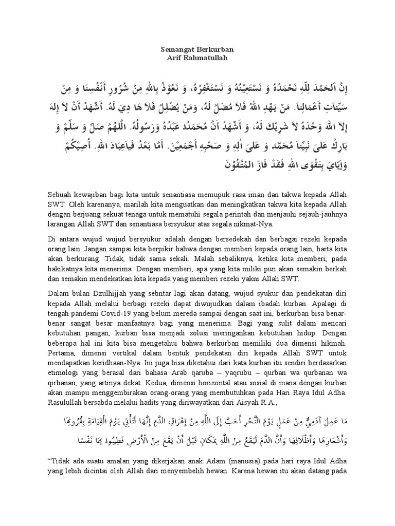 Hikmah Kurban | PDF