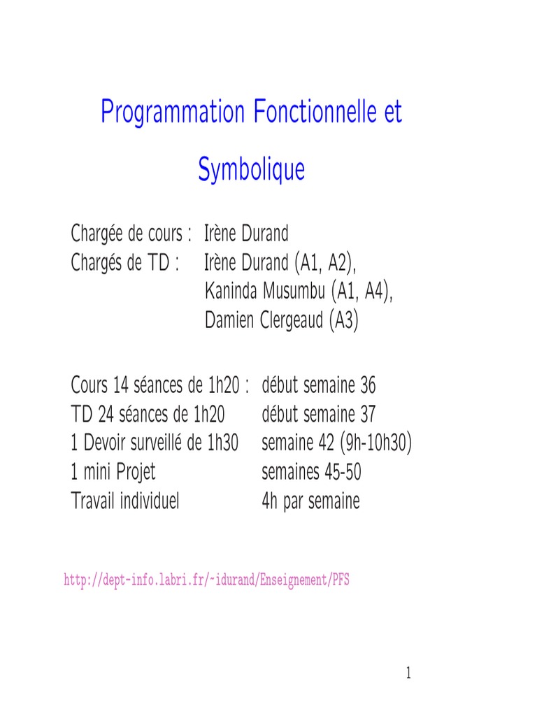 Slides | PDF | Programmation fonctionnelle | Programmation informatique