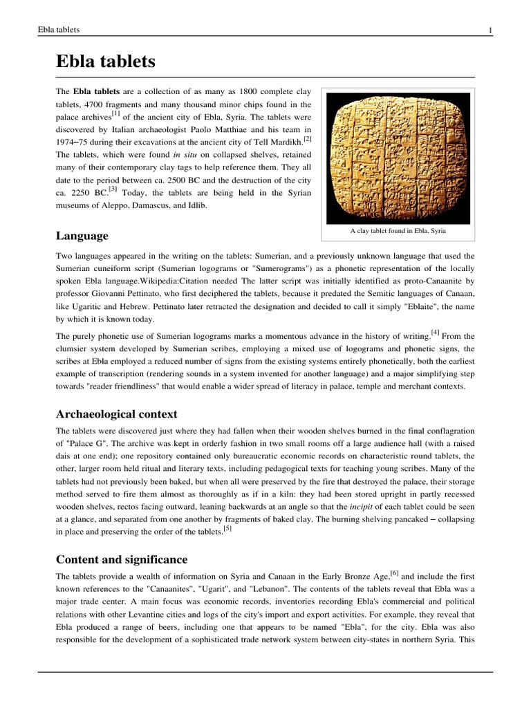 Ebla Tablets | PDF | Writing | Linguistics
