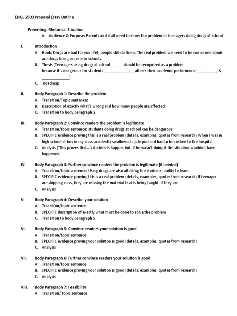 Proposal Essay Outline | PDF | Essays | Writing