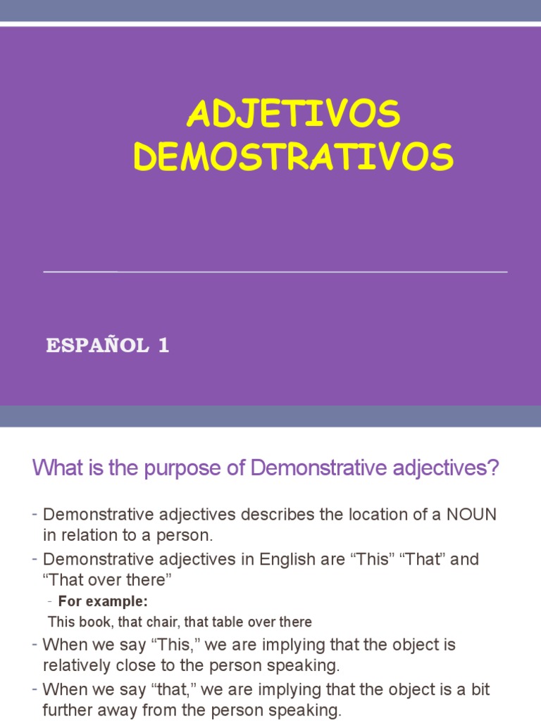 Adjetivos Demostrativos | PDF | English Language | Semantic Units