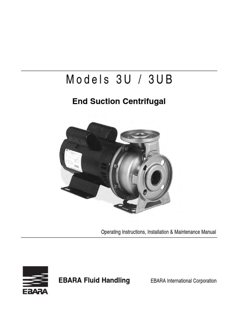 3U-3UB_iom1 (BOMBA) | PDF | Pump | Valve