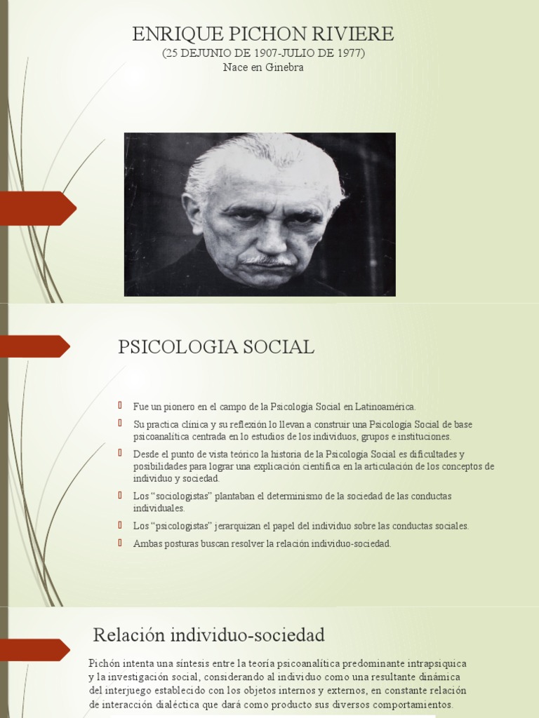Teorias Enrique Pichon Riviere | PDF | Pensamiento | Aprendizaje