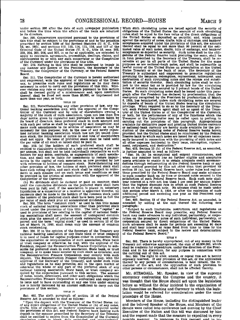 Congressional Report March 9 - 1933 Pgs 78-83 | PDF