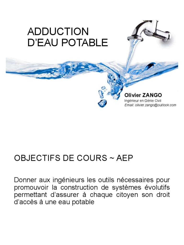 COURS ADDUCTION D'EAU POTABLE Version Finale | PDF | Stockage de l'énergie | Pompe
