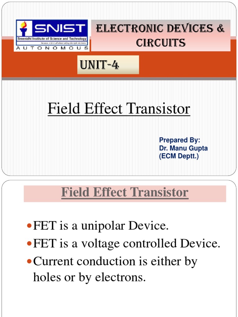 EDC Unit4.1 | PDF | Field Effect Transistor | Bipolar Junction Transistor