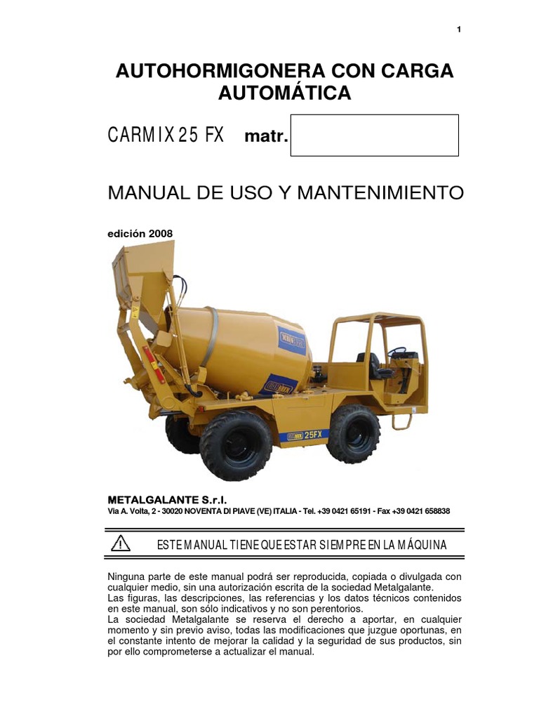 Carmix 25FX Spa | PDF | Líquidos | Agua