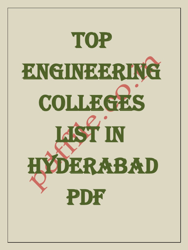 Top Engineering Colleges List in Hyderabad PDF | PDF | Engineering
