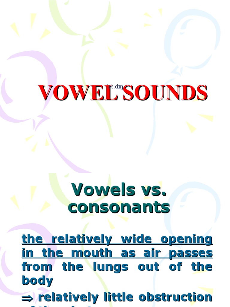 Handout 3 - Vowel Sounds | PDF | Vowel | Phonology