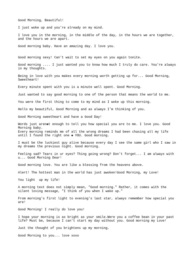 Goodmorning Messages 1 | PDF