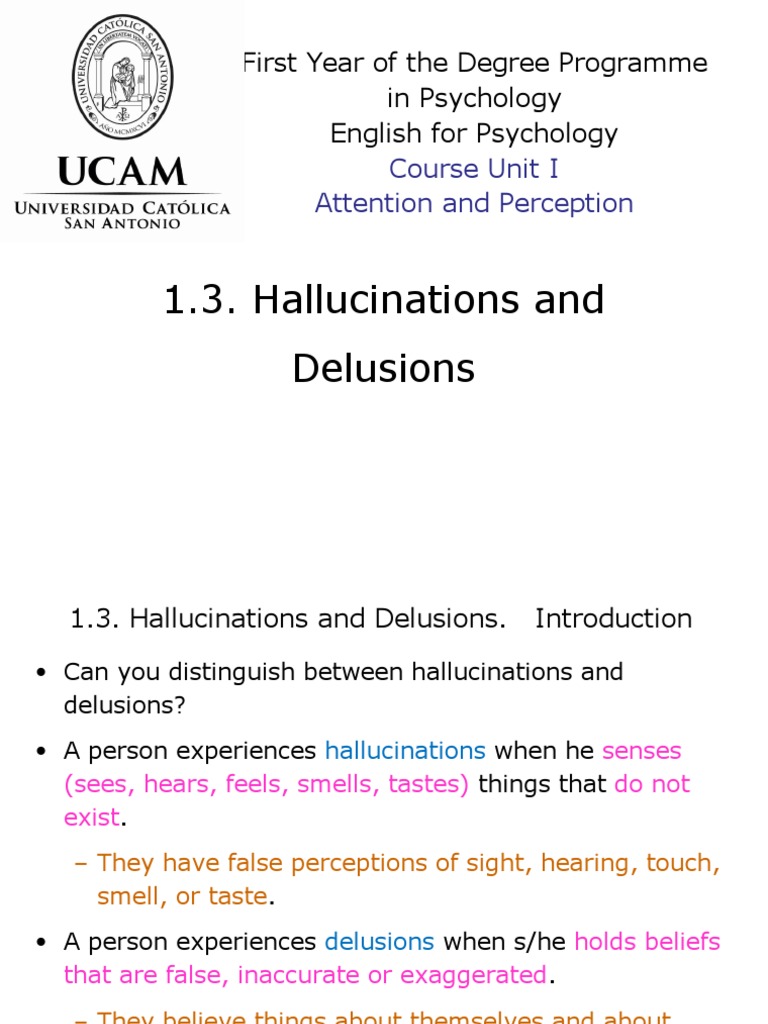1.3.+delusions+ +hallucinations | PDF | Hallucination | Delusion