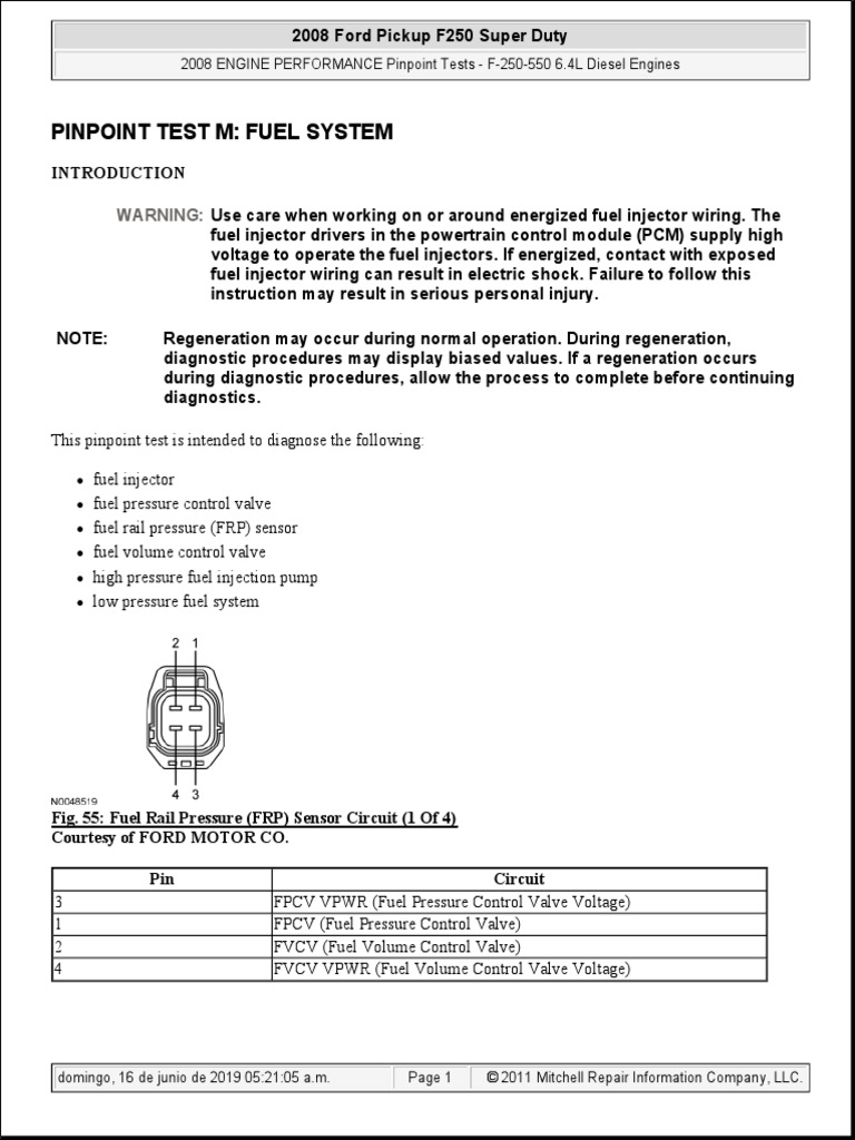 PINPOINT TEST M FUEL SYSTEM Mitchell | PDF | Diesel Engine | Fuel Injection