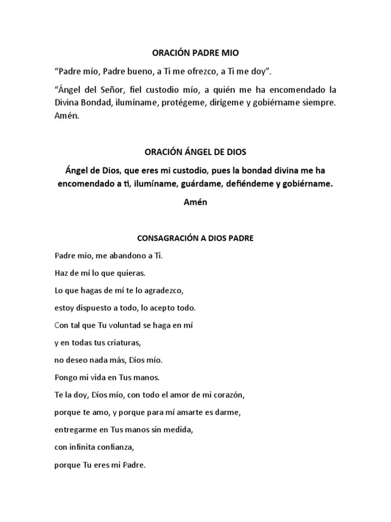 Oración Padre Mio | PDF
