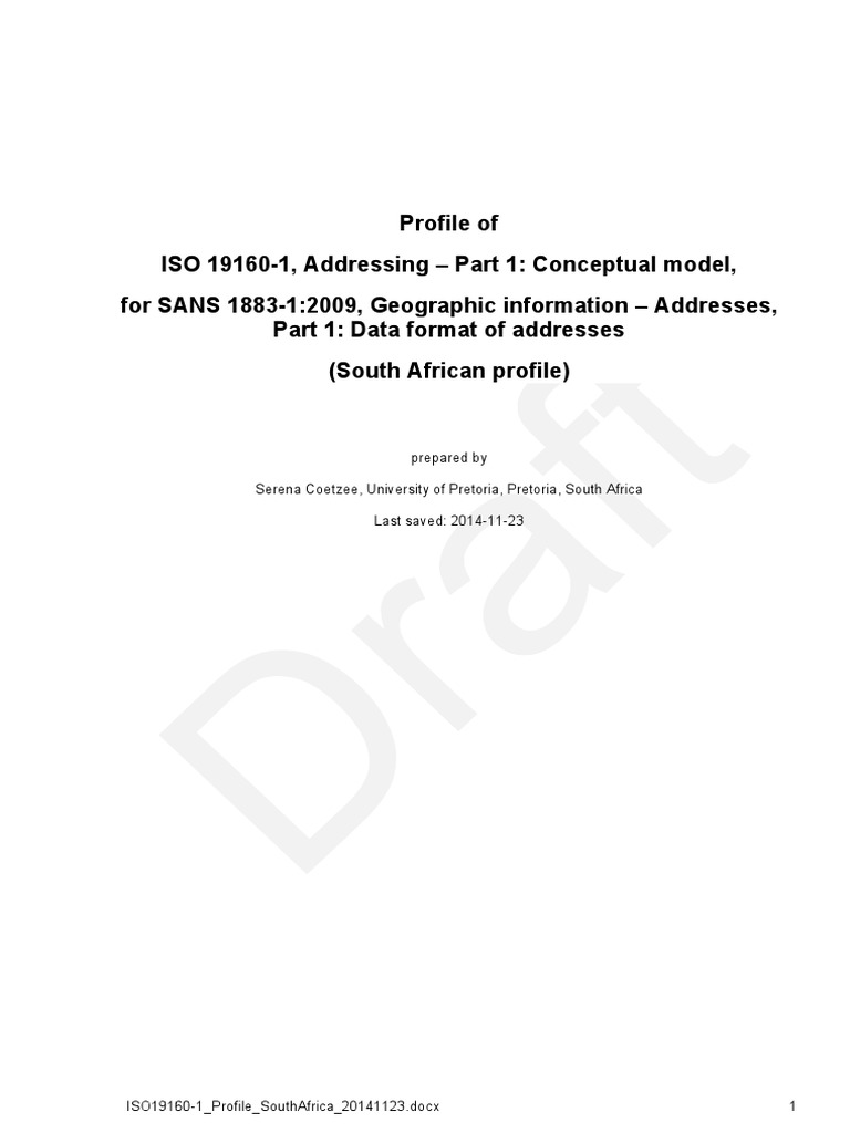 South African Address Format Profile | PDF | Data Type | Standardization