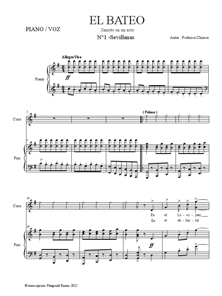 El Bateo Piano y Voz | PDF