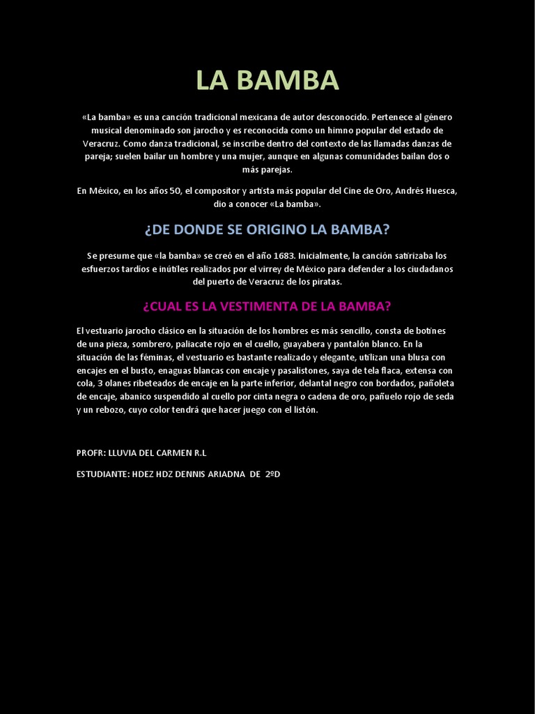 La Bamba | PDF | Arte | Clásicos