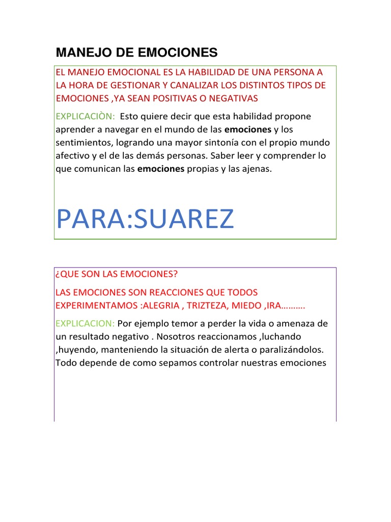 Manejo de Emociones | PDF