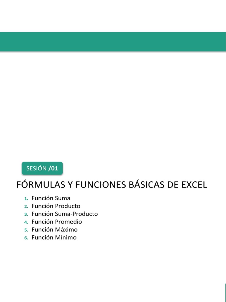 S01 Formulas-Funciones Basicas-Excel | PDF | Microsoft Excel | Matemáticas