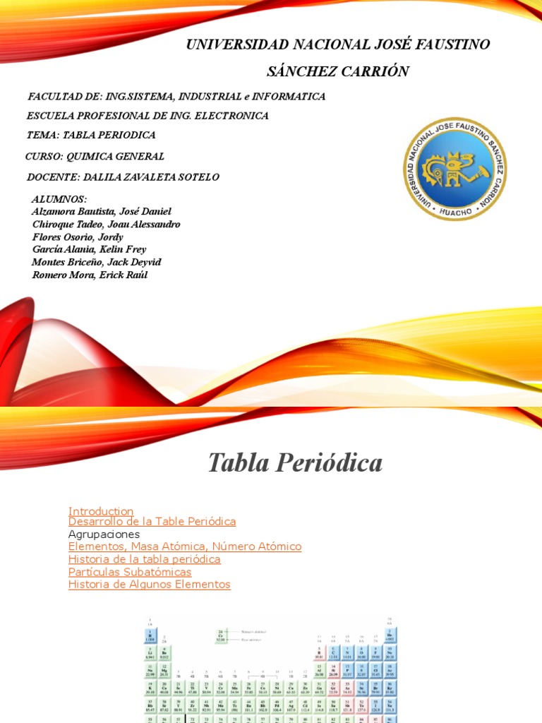 Tabla Periodica PPT | PDF | Tabla periódica | Electrón