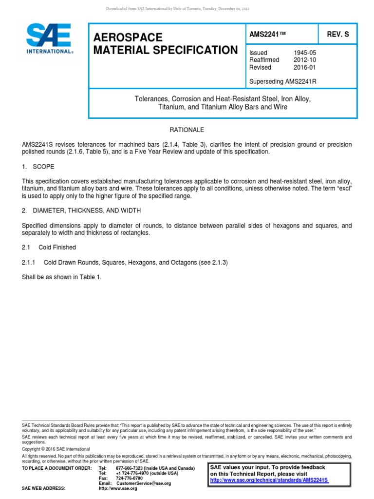 Aerospace Material Specification | Download Free PDF | Engineering ...