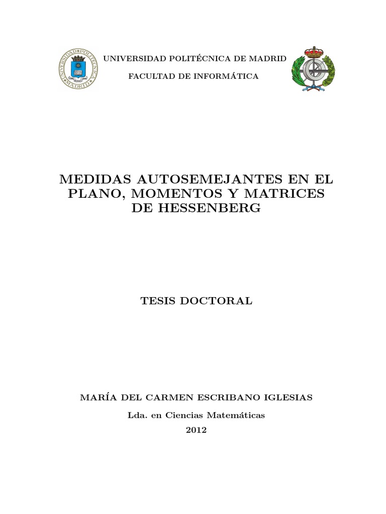 Hessenberg | PDF | Medida (Matemáticas) | Matriz (Matemáticas)