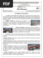 Avaliação Geografia Funções Da Cidade | PDF