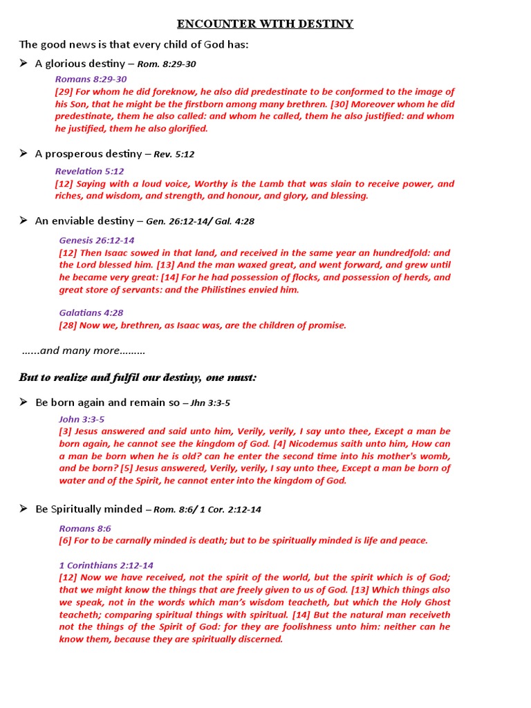 The Good News Is That Every Child of God Has: A Glorious Destiny | PDF ...